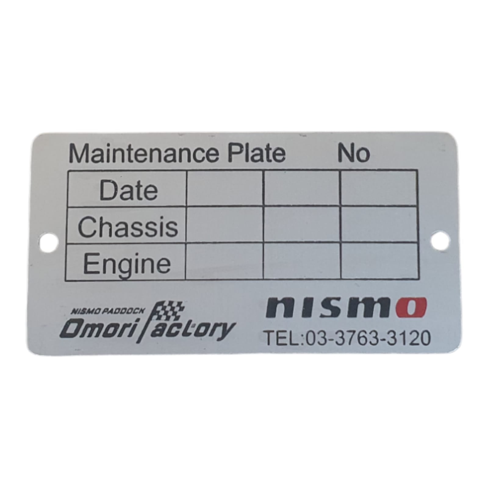 Nismo Maintenance Plate – NisMoD Parts